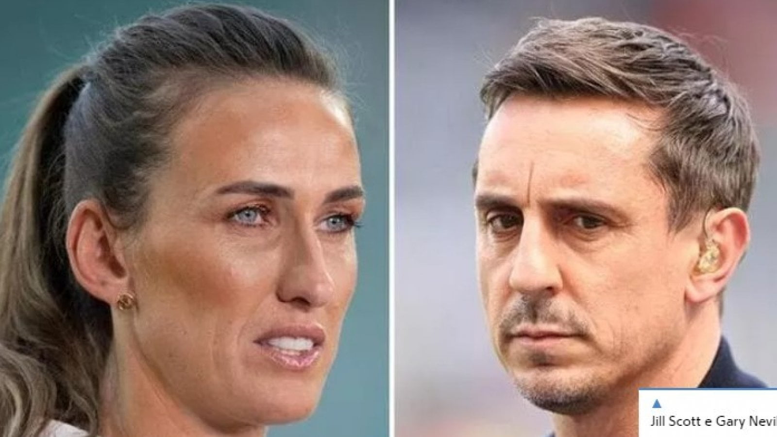 Jill Scott e Gary Neville twittato l'uno con il profilo dell'altro. L ...