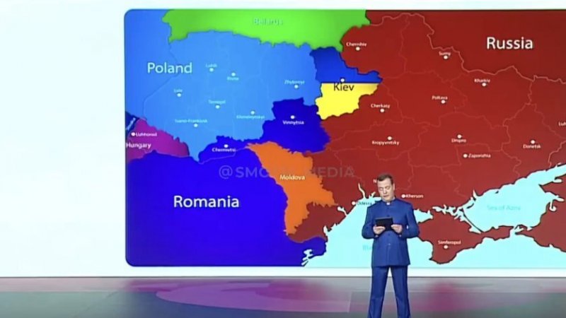 "L'Ucraina è Russia". Dmitry Medvedev mostra una mappa in cui il paese ...
