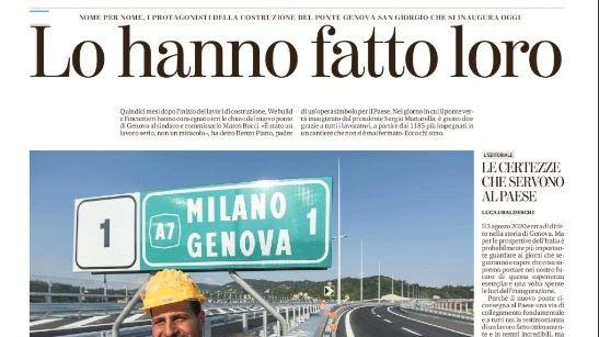 “Lo hanno fatto loro”: la prima pagina de Il Secolo XIX dedicata ai ...