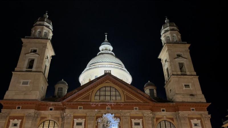 Genova, nuove luci sulla cupola della basilica di Carignano. Spettacolo ...