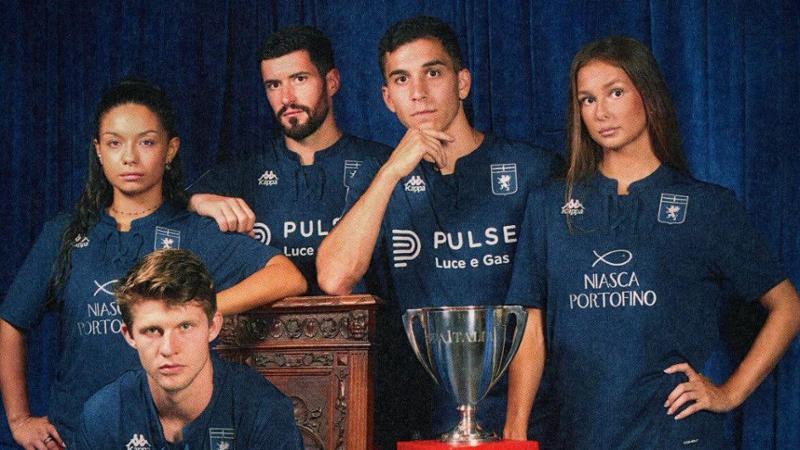 Pantaloni rossi, maglietta blu. La terza maglia del Genoa si ispira all ...
