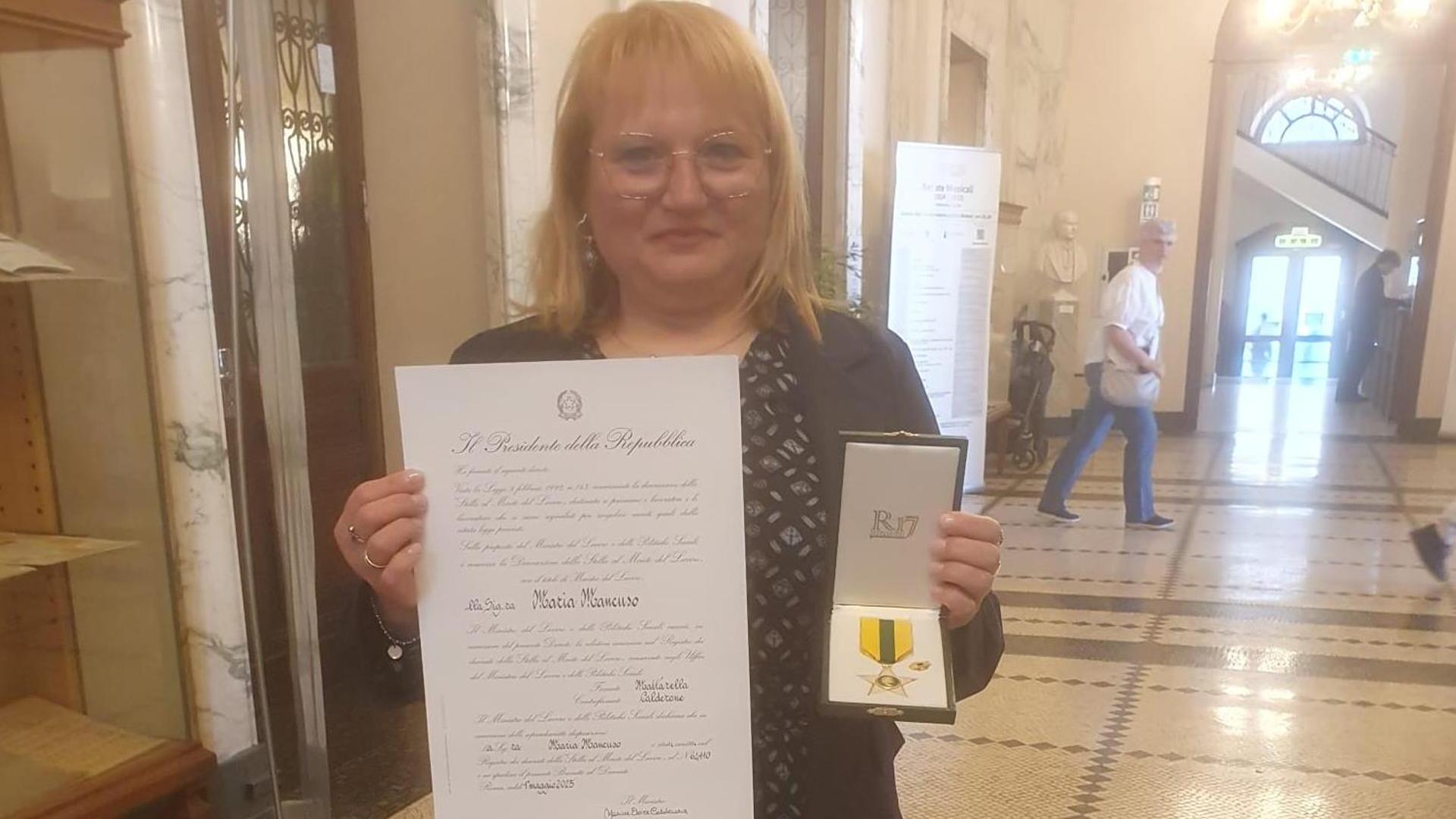 Stella al merito del lavoro per l’operaia di Bosconero Maria Mancuso ...