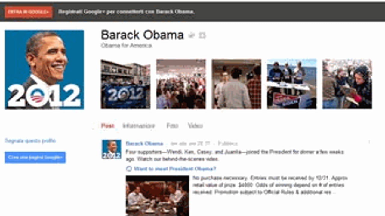 Barack Obama sbarca su Google Plus - La Stampa